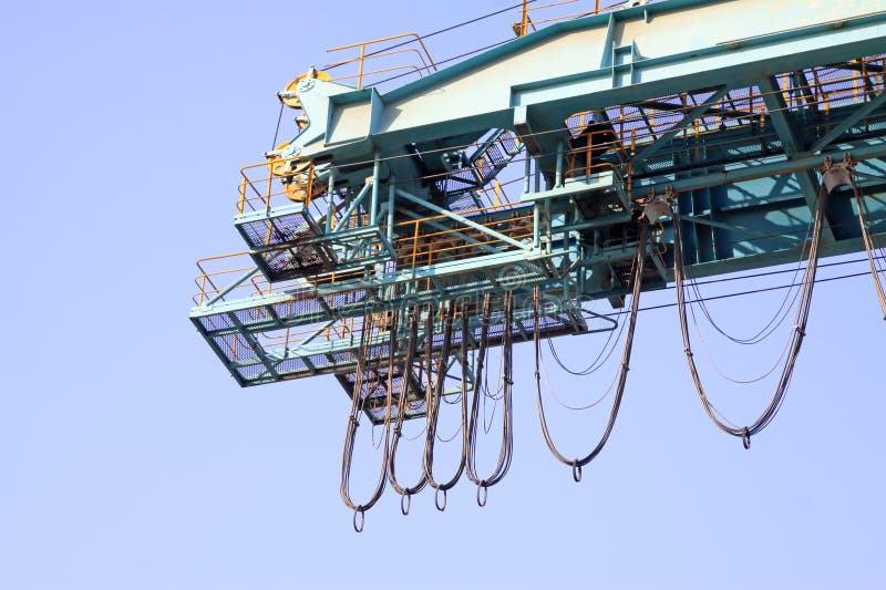 Port container crane parts stock photo. Image of lifting - 384142490