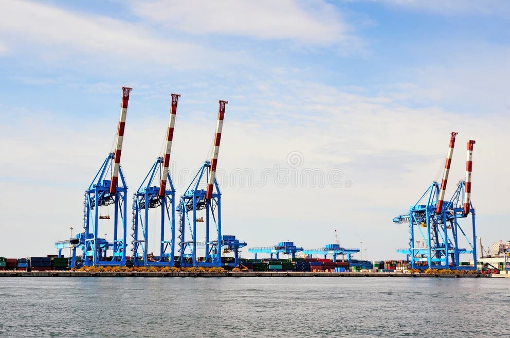 Port Container Crane at Work Stock Photo - Image of freight, port: 73663466