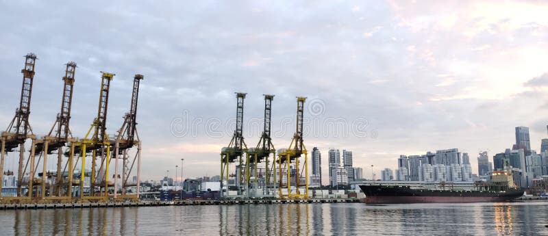 Port Container and General Cargo Stock Photo - Image of boat, vehicle ...