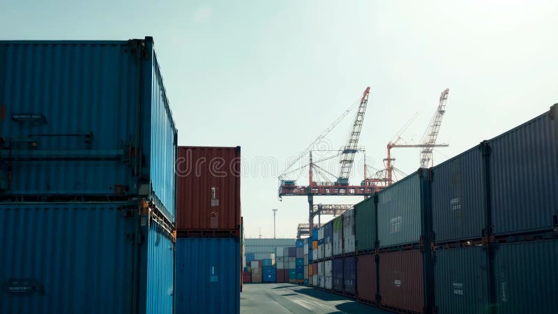 Port Containers Huge Harbor Cargo Load Container Dock Ship ...