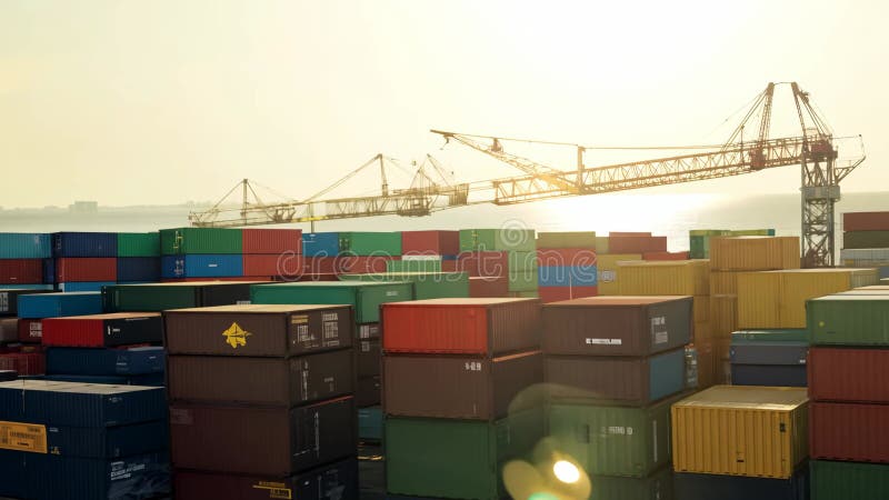 Port Containers Huge Harbor Cargo Load Container Dock Ship ...