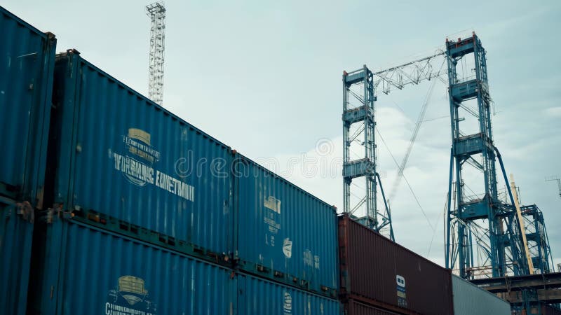 Port Containers Huge Harbor Cargo Load Container Dock Ship ...
