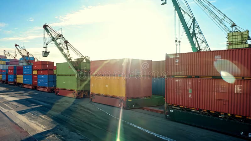 Port Containers Huge Harbor Cargo Load Container Dock Ship ...