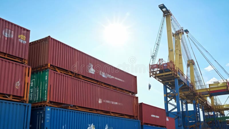 Port Containers Huge Harbor Cargo Load Container Dock Ship ...
