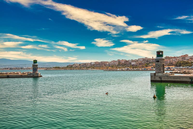 Port of Corinth City on Hot Summer Day Stock Photo - Image of holiday ...