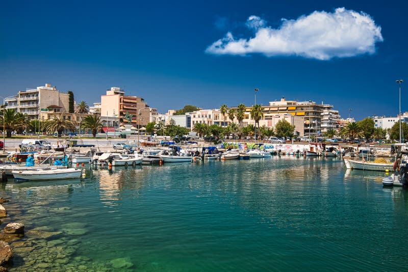 Corinth port in Greece stock photo. Image of blue, corinth - 89568752