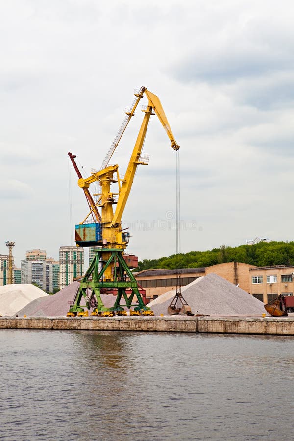 Port crane stock photo. Image of load, crane, port, unloading - 14739624