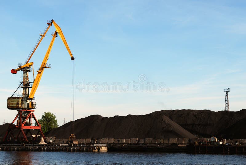 Port crane stock photo. Image of commerce, blue, load - 19663824