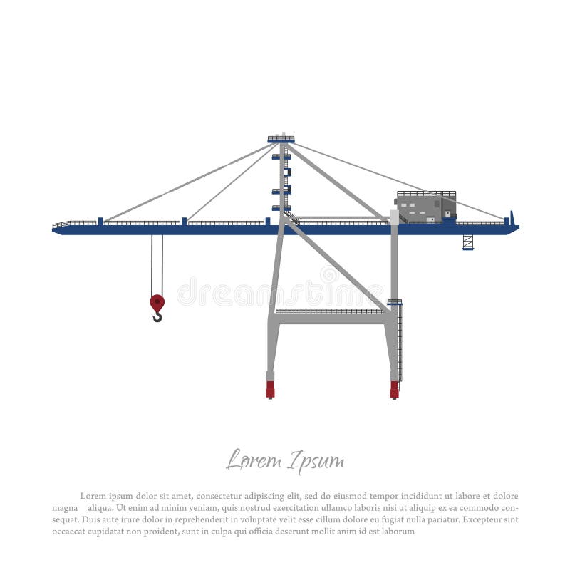 Port Crane. Cargo Lift for Loading Containers To the Ship Stock Vector ...