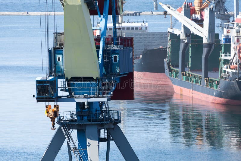 Port crane stock image. Image of closeup, freight, bulk - 56031969