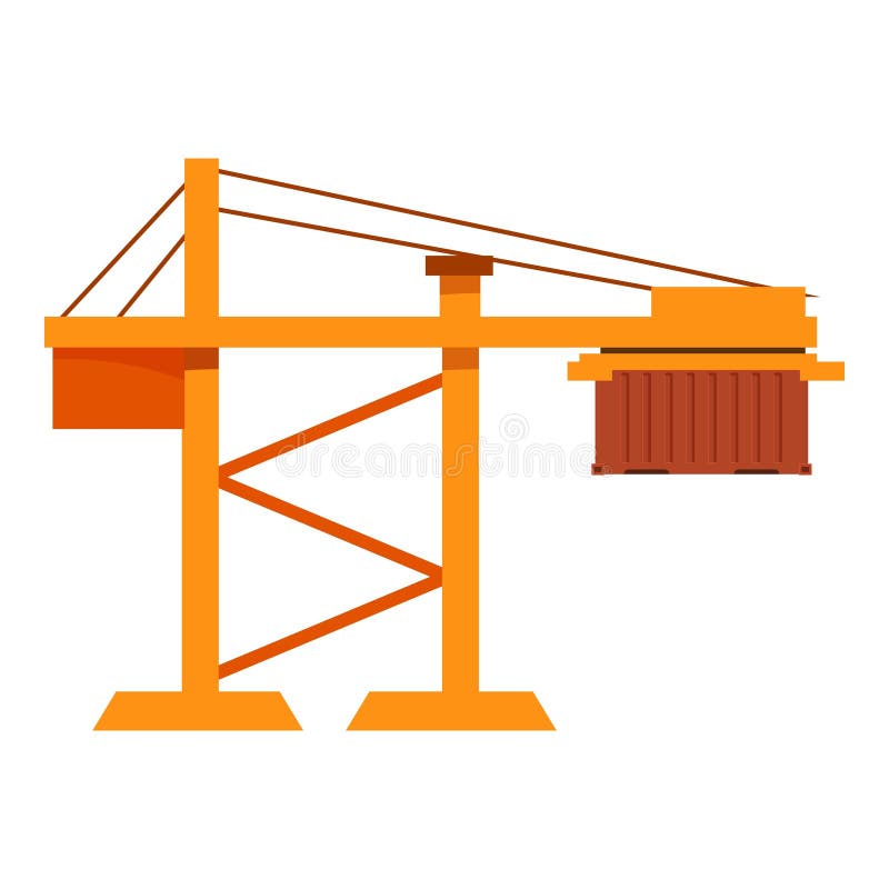 Port Crane Lifting Container Cargo Loading Logistics Stock Vector ...