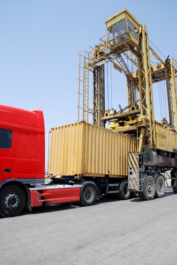 Crane lifts a container stock image. Image of picking - 9731537
