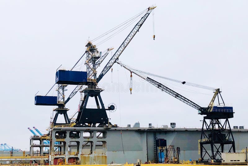 Port crane stock photo. Image of cargo, nautical, ship - 136621566