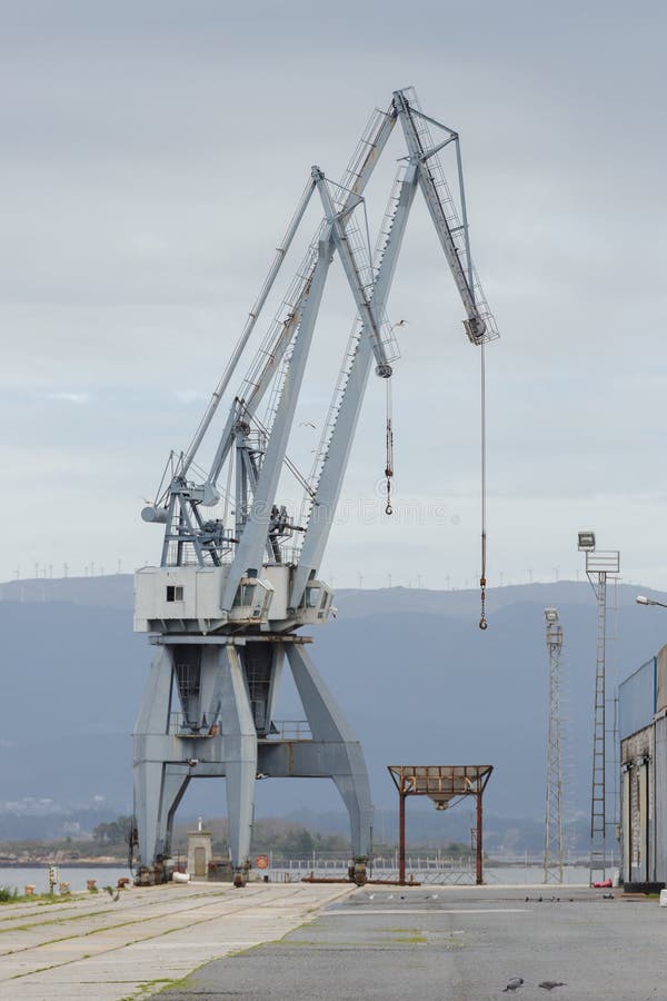 Port crane in seaport stock image. Image of heavy, machine - 113630839