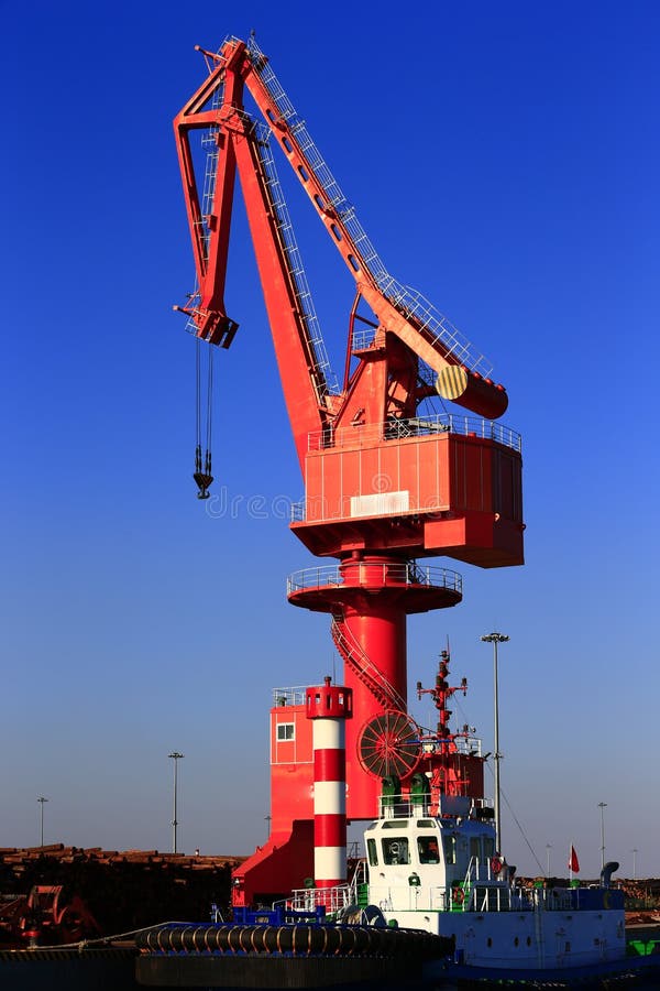 Port crane work stock image. Image of cargo, terminals - 220439785