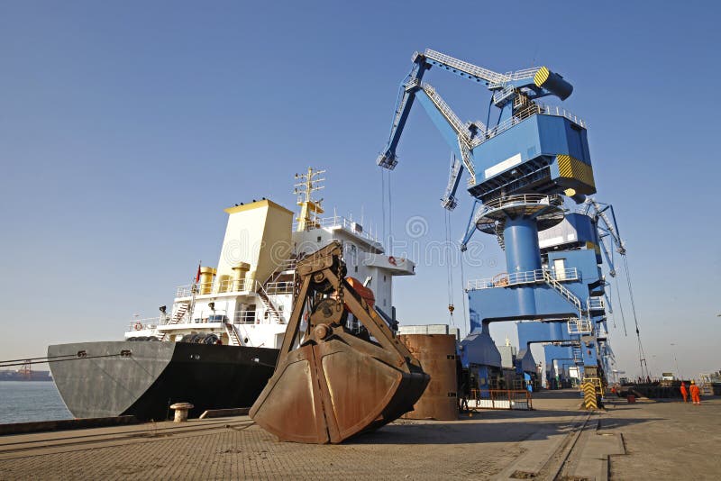 Port crane work stock photo. Image of engineers, cranes - 242989168