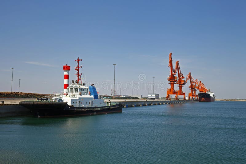 Port crane work stock image. Image of high, industry - 315040617
