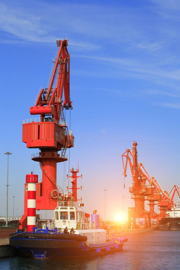 Port crane work stock illustration. Illustration of workindustrial ...