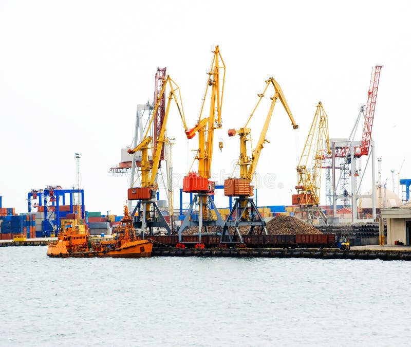 Port cranes stock photo. Image of unloading, train, loading - 11017260