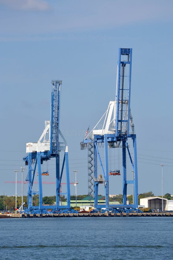 Port Cranes stock photo. Image of business, blue, cranes - 27051424