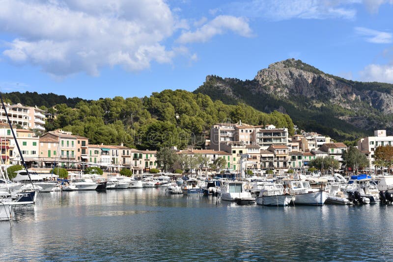 Port De Soller, Mallorca, Spain - 11 Nov 2022: Harbour Views in the Bay ...