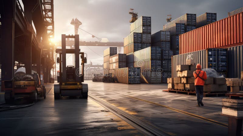 Port dock ship cargo stock illustration. Illustration of ...