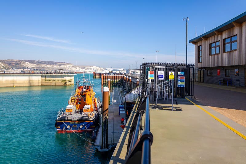 Lifeboat at Dover Marina with Cliffs in View Editorial Photography ...