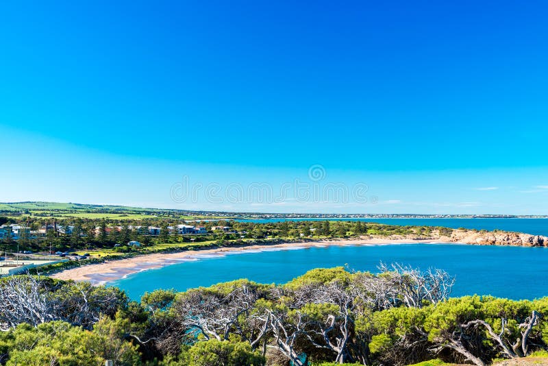 Horseshoe Bay and Port Elliot Beach with Obelisk in South Australia ...