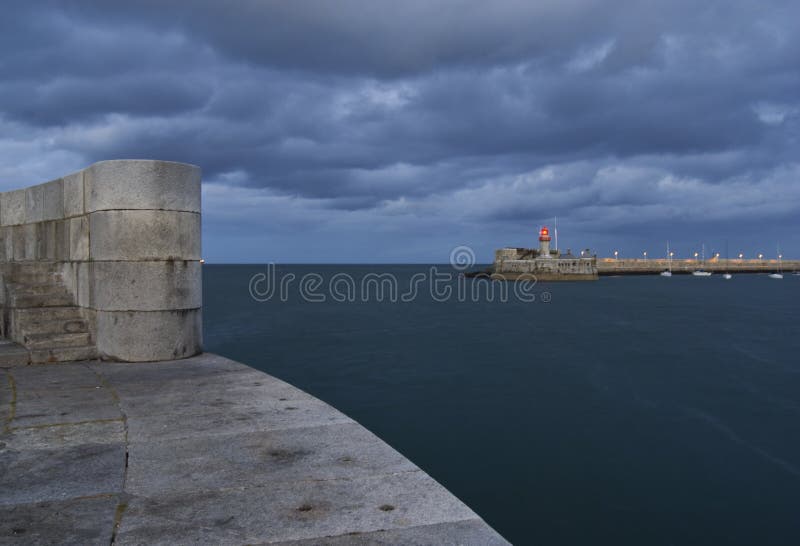 Port Entrance Signaling Light. Entrance through Bocana with Red Port ...