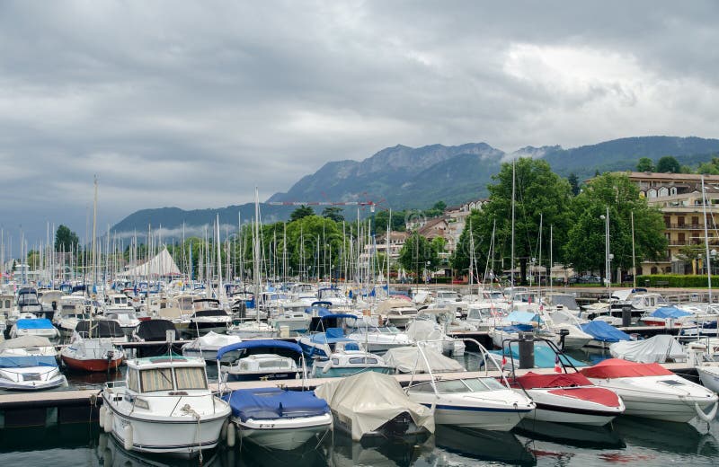 Marina of Evian-les-Bains on Leman Lake. France Editorial Image - Image ... Marina of Evian-les-Bains on Leman Lake. France Editorial Image - Image ...