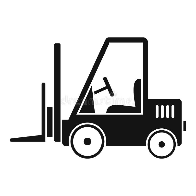 Simple Forklift Icon, Color Set Stock Vector - Illustration of heavy ...