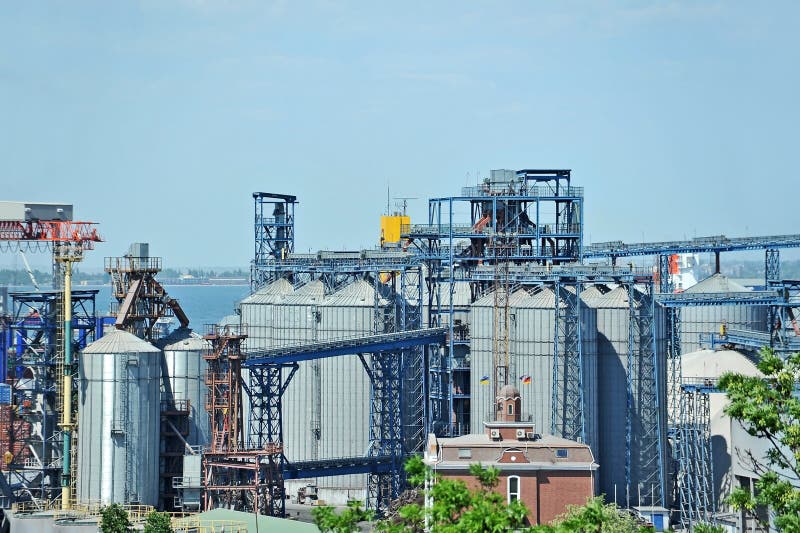 Port grain dryer stock photo. Image of freight, sailing - 31204864