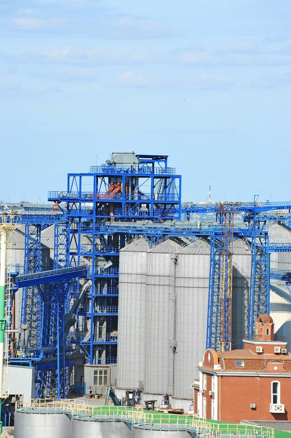 Port grain dryer stock image. Image of harbor, device - 78584861