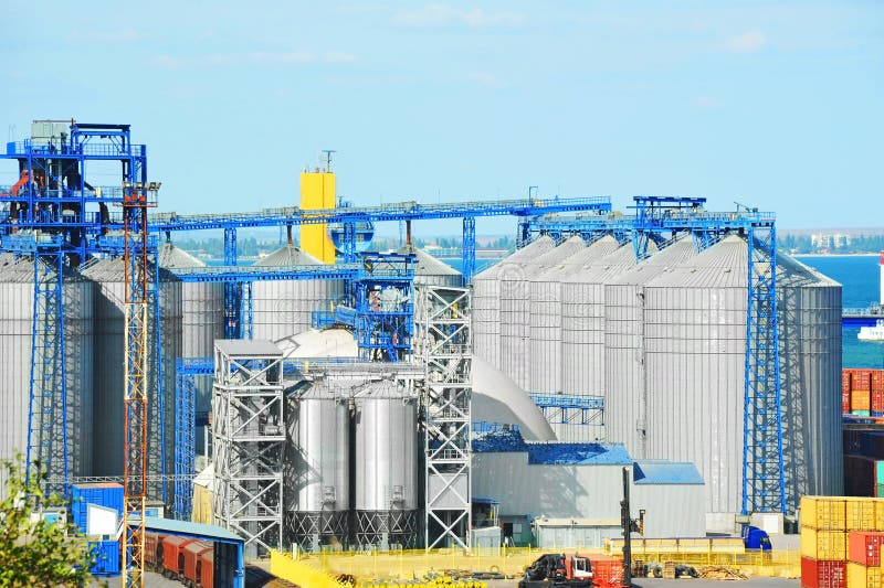 Port grain dryer stock image. Image of mechanism, delivering - 78585545