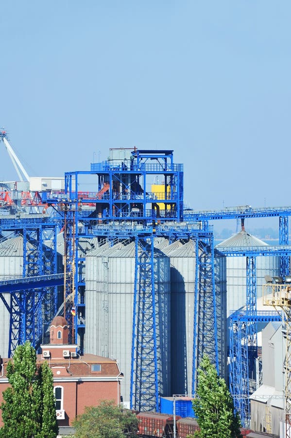 Port grain dryer stock photo. Image of cistern, export - 91708320