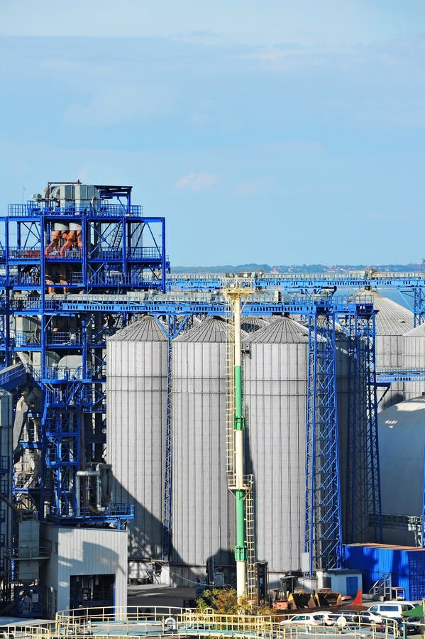 Port grain silo stock photo. Image of container, logistics - 108415318