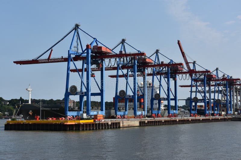 Port of Hamburg in Germany editorial photography. Image of cruise ...