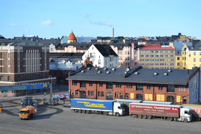 Port in Helsinki editorial photography. Image of wagon - 30787432