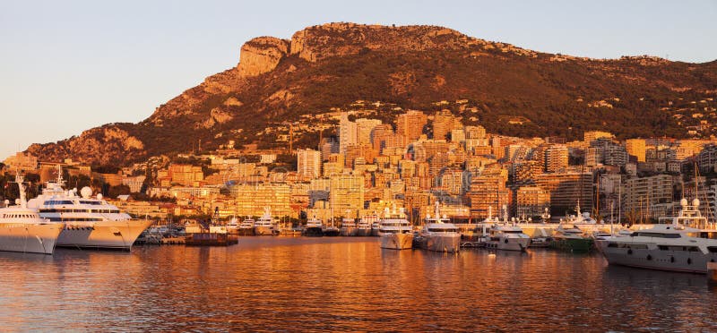 Port Hercule in Monaco at Sunrise Stock Image - Image of city, monte ...