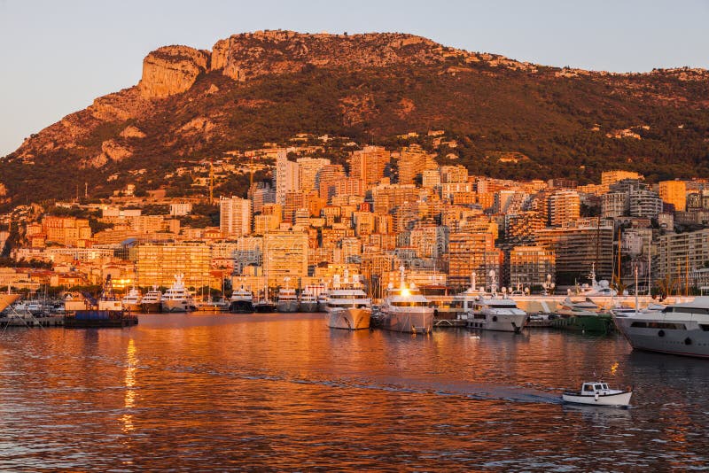 Port Hercule in Monaco at Sunrise Stock Photo - Image of monte ...