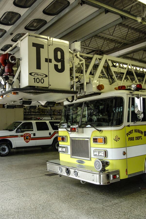Fire Trucks Sit Inside the Fire Station House Editorial Stock Photo ...