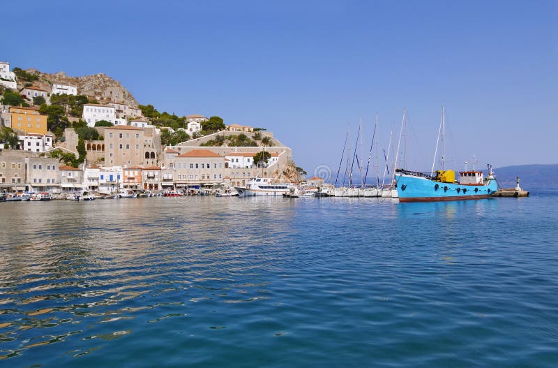 Port of Hydra Island Greece Stock Image - Image of blue, outdoors: 85480677