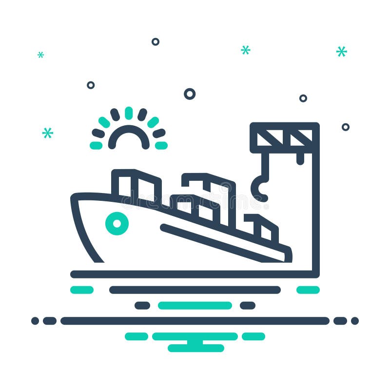 Mix Icon for Port, Seaport and Harbor Stock Illustration - Illustration ...