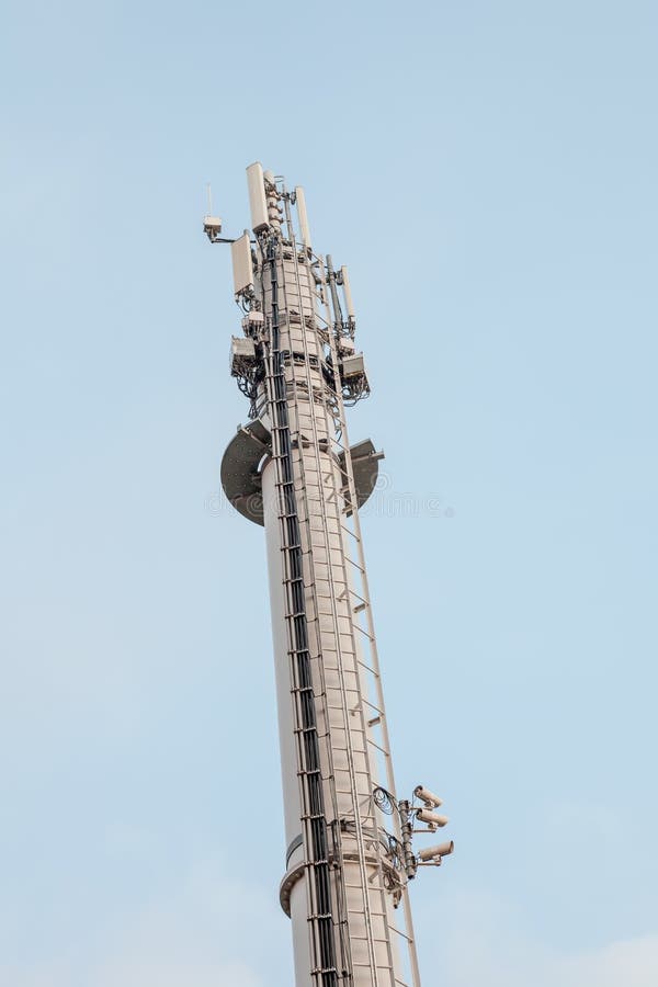 Cell phone tower stock image. Image of field, microwave - 114558257
