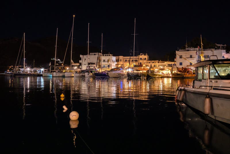 Port of Ios Greece editorial photography. Image of marina - 257475347