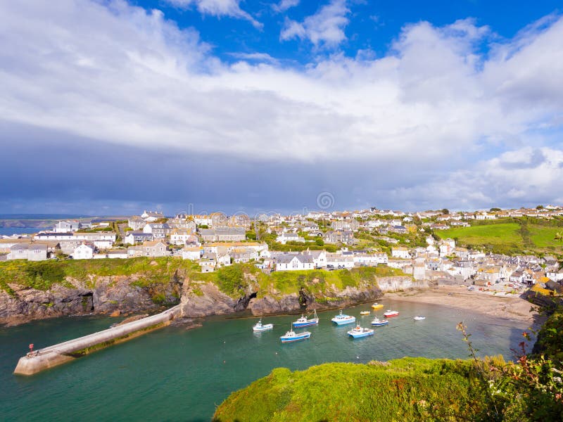 Port Isaac Cornwall England Stock Image - Image of flowering, beautiful ...