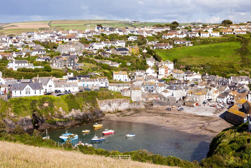 Port Isaac Cornwall England Stock Image - Image of flowering, beautiful ...