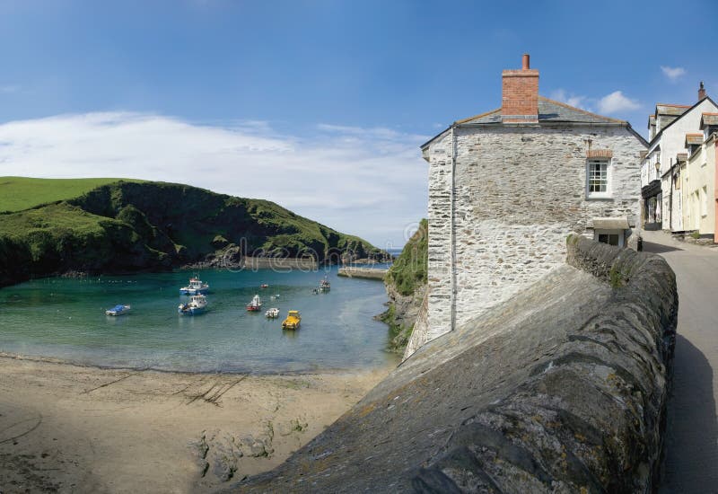 Port Isaac stock photo. Image of coast, vegetation, pier - 22785892