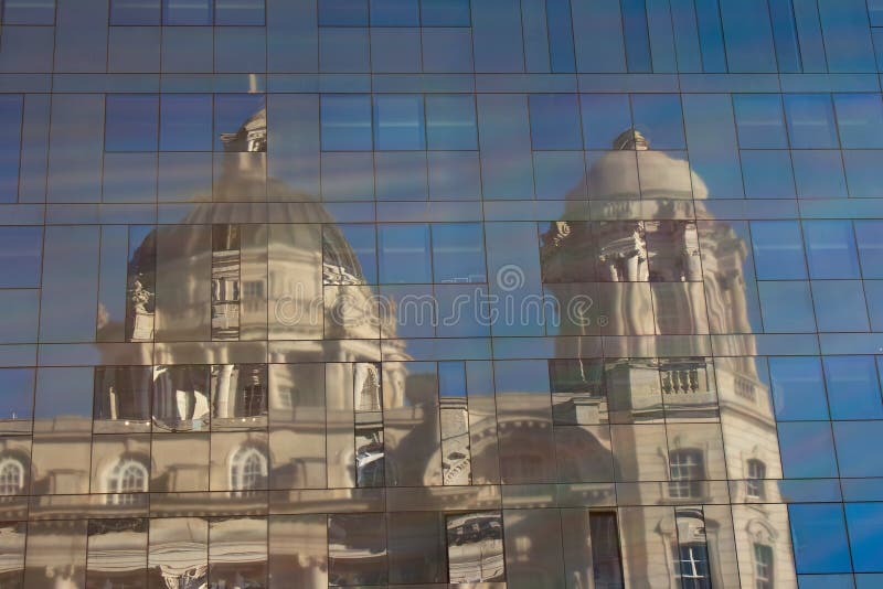 Port of Liverpool Building Reflected Stock Image - Image of merseyside ...