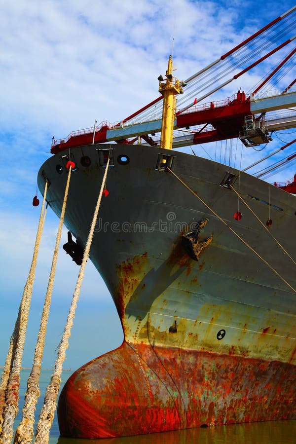 Port with Loading Cargo Ship Stock Photo - Image of industry, dock ...